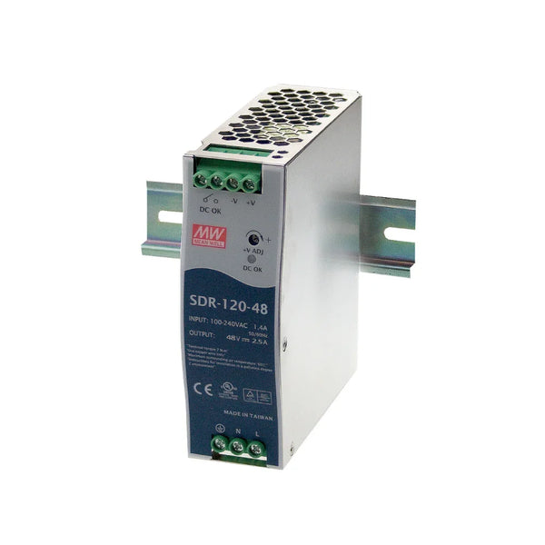 VOLKTEK SDR-120-48 DIN-Rail 120W, 48VDC, Industrial Power Supply with ...