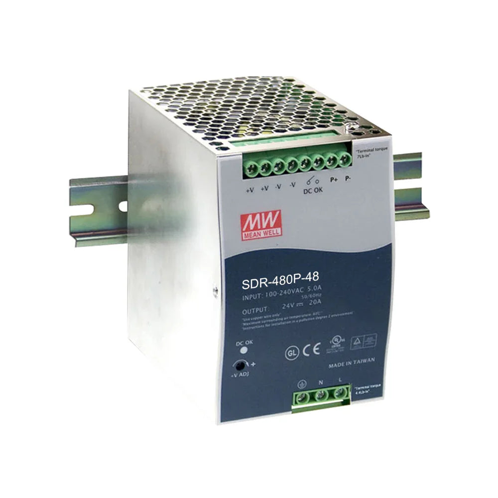 VOLKTEK SDR-480-48 DIN-Rail 480W, 48VDC, Industrial Power Supply with ...