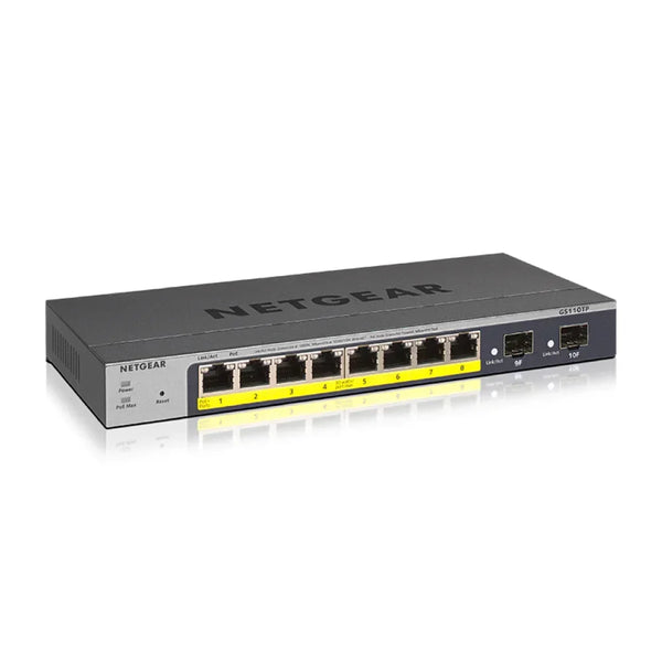 NETGEAR GS110TPv3 8-Port Gigabit Ethernet Smart Managed Pro PoE Switch ...